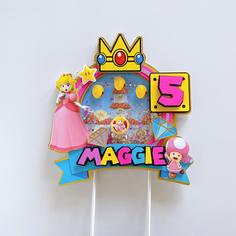 Princess Peach Cake Topper Super Mario Princess Cake Topper - Etsy UK