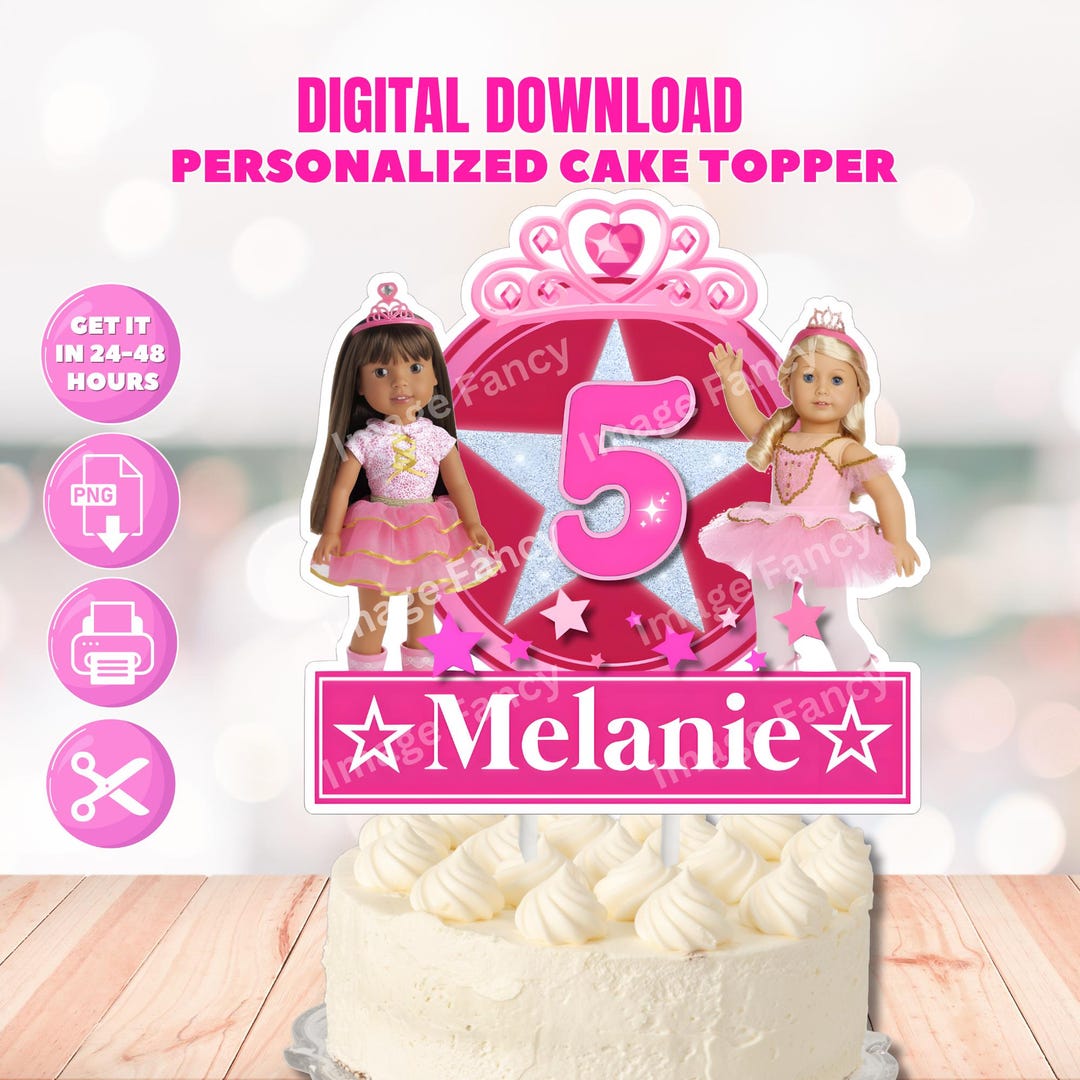Printable Personalized Doll Cake Topper. Digital Download Doll Cake ...