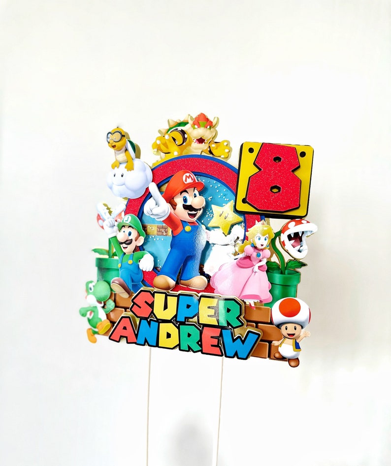 Super Mario Cake Topper Mario Cake Topper Shaker con luces - Etsy España