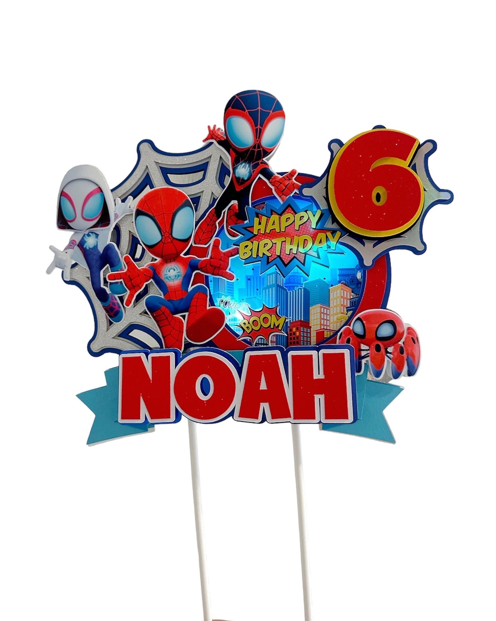 Spidey Cake Topper Shaker With LED Lights. Spidey and His Amazing ...