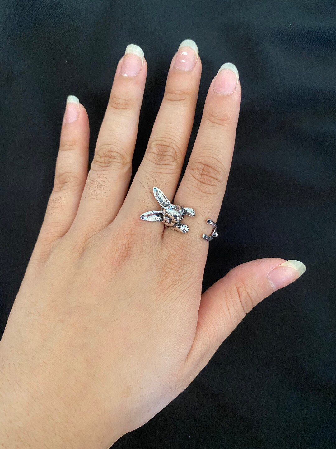 Silver Antique Bunny Cuff Ring Silver Rabbit Ring Adjustable - Etsy