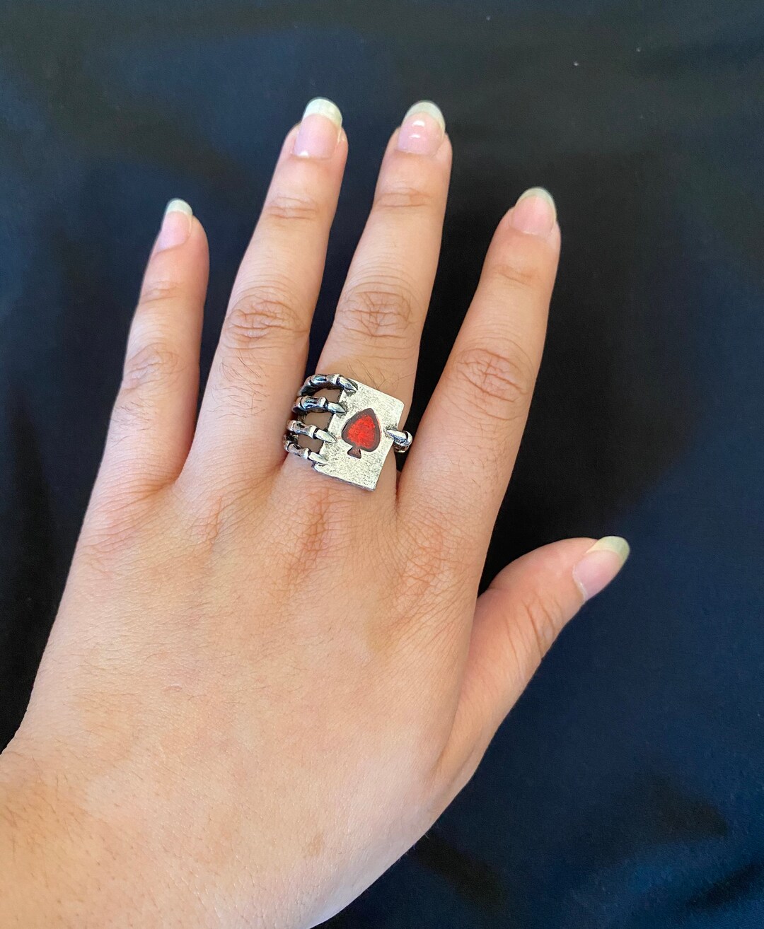 Playing Card Ring | Poker Ring | Gothic Silver Playing Card Ring - Etsy