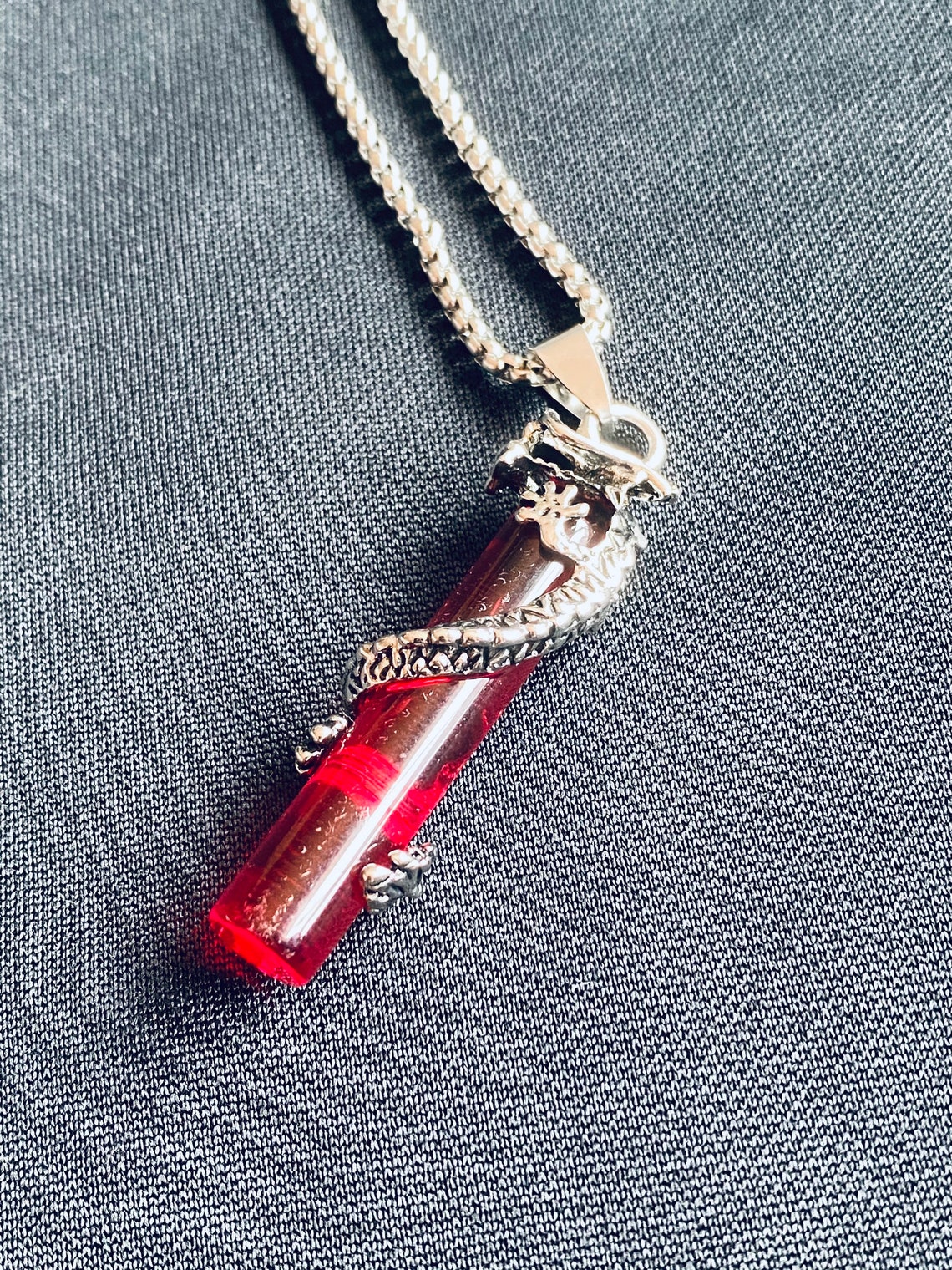 Red Dragon Pendant Necklace - Etsy