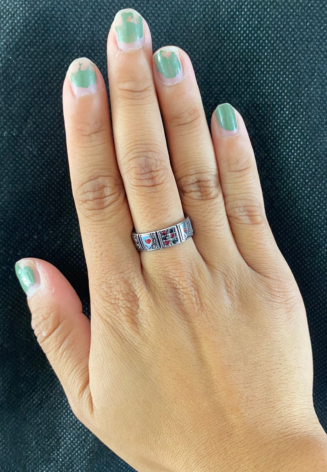 Playing Card Ring | Poker Ring | Gothic Silver Playing Card Ring - Etsy