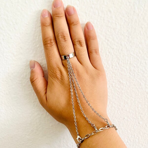 Chain Ring Bracelet - Etsy