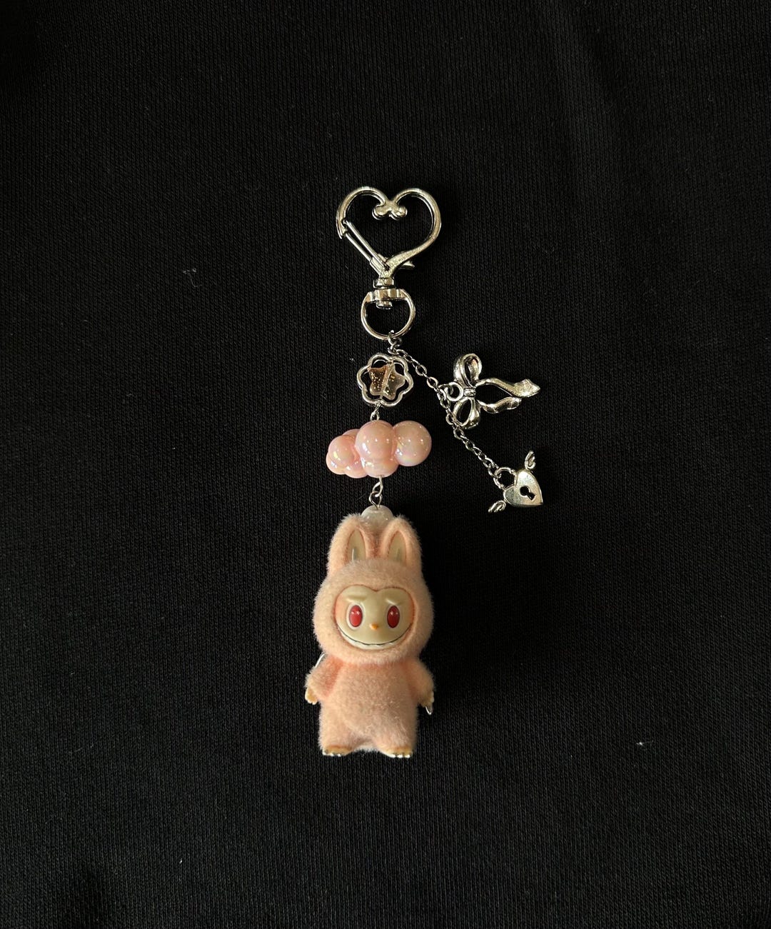 Zimomo | Labubu Keychain | Phone Charm | Coral Pink - Etsy