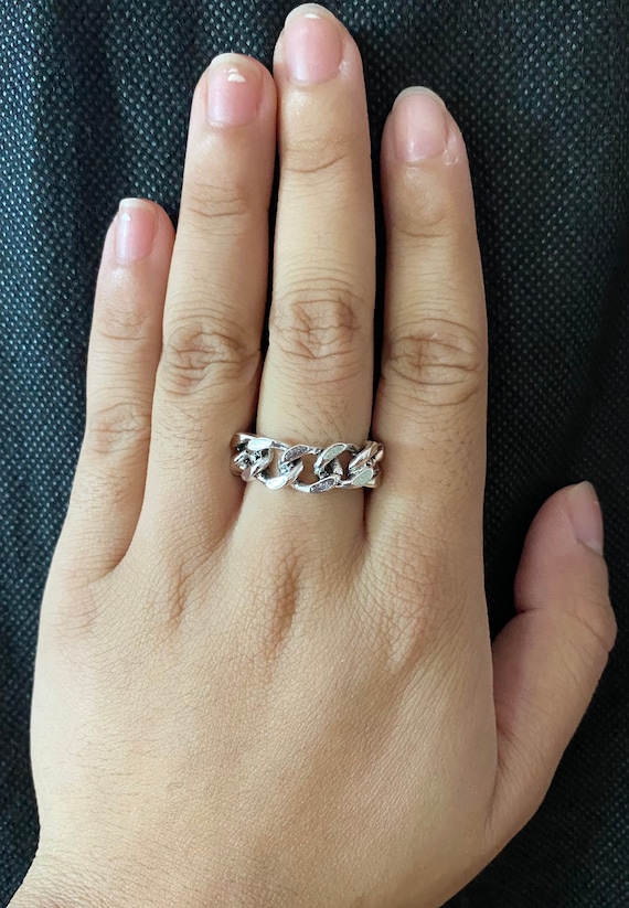 Silver Chain Ring Mens Ring - Etsy