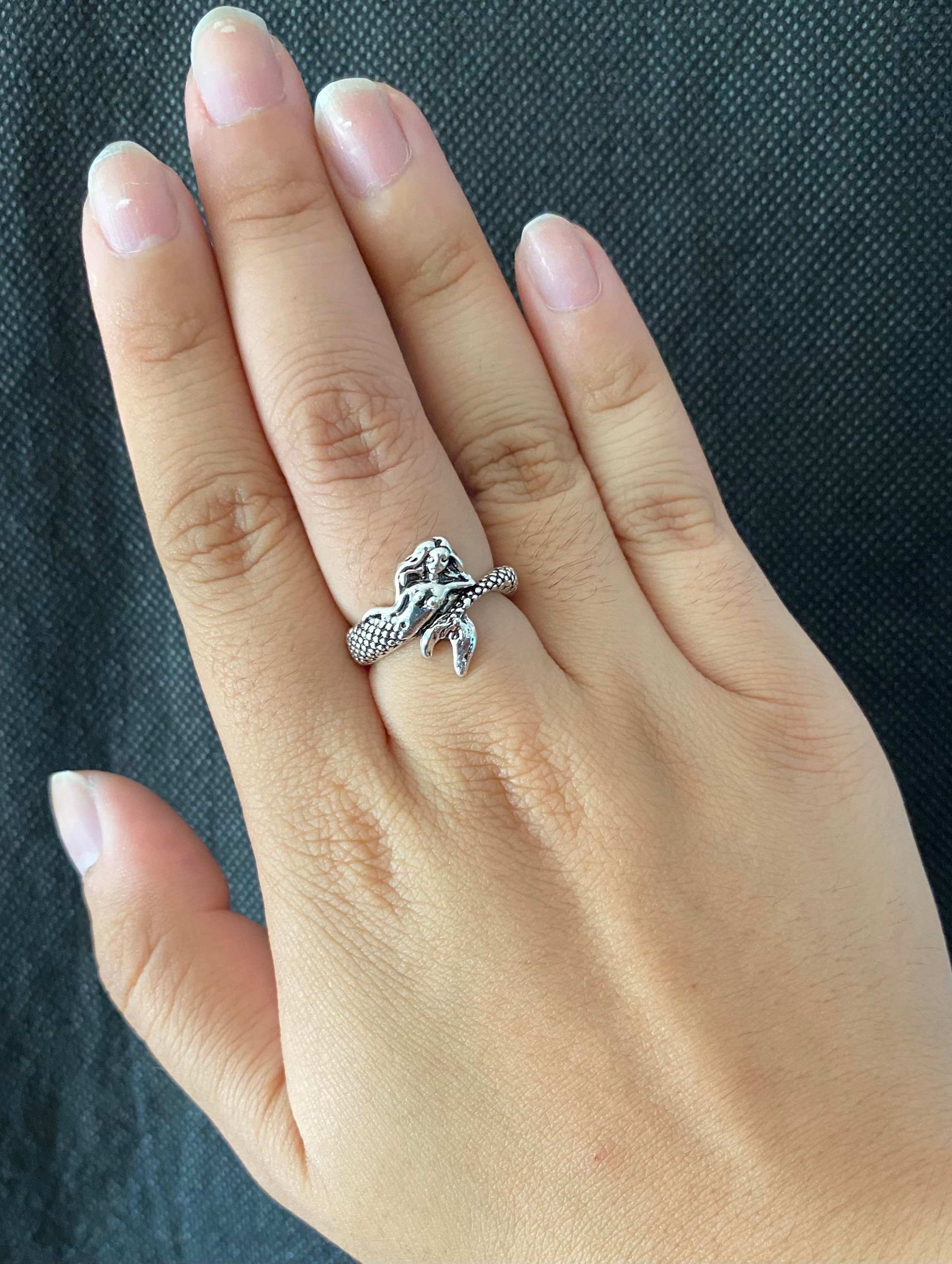 Mermaid Ring Adjustable Antique Ring - Etsy UK