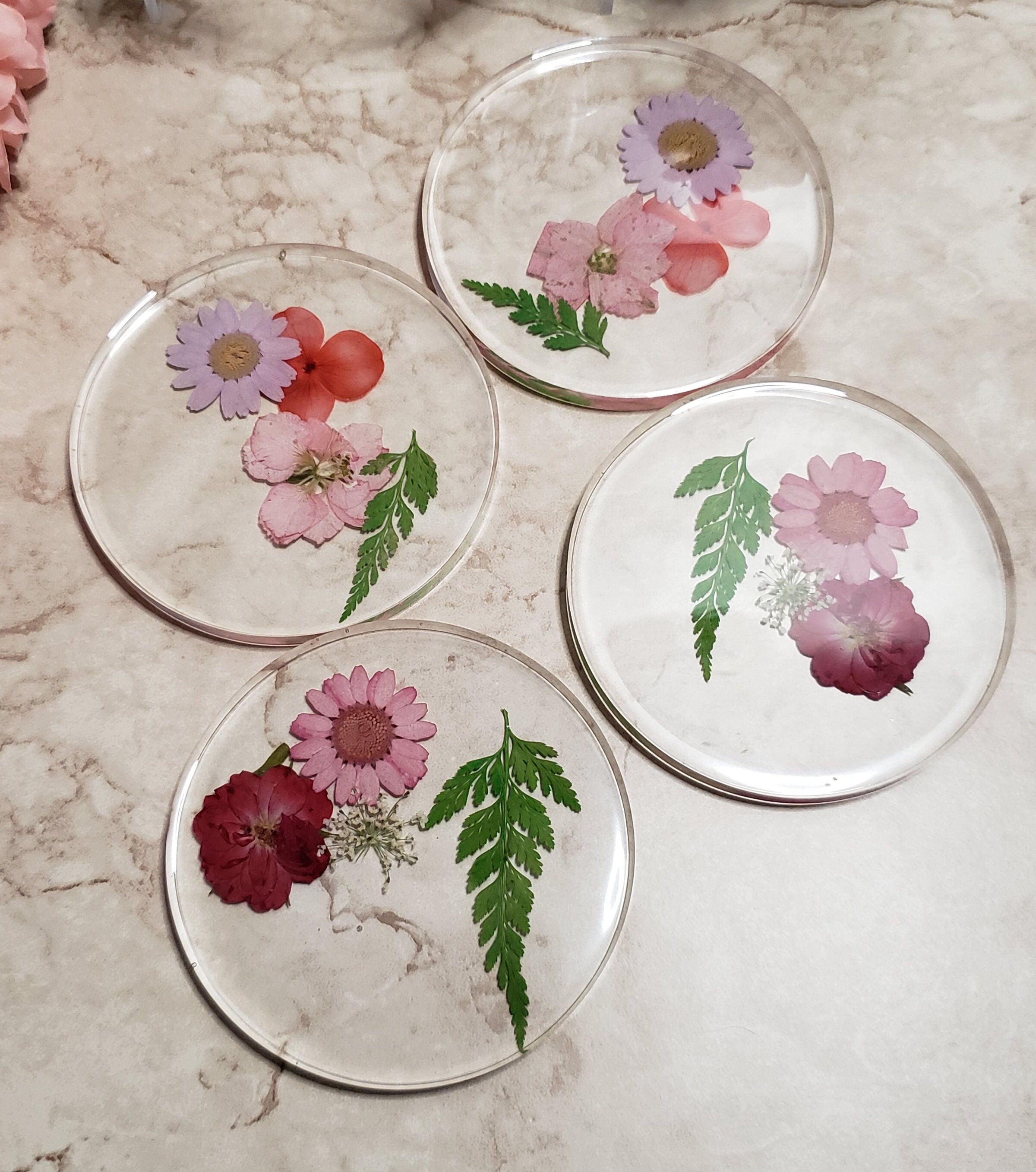 Spring Flower Coasters Coasters Flowers in Coasters | Etsy
