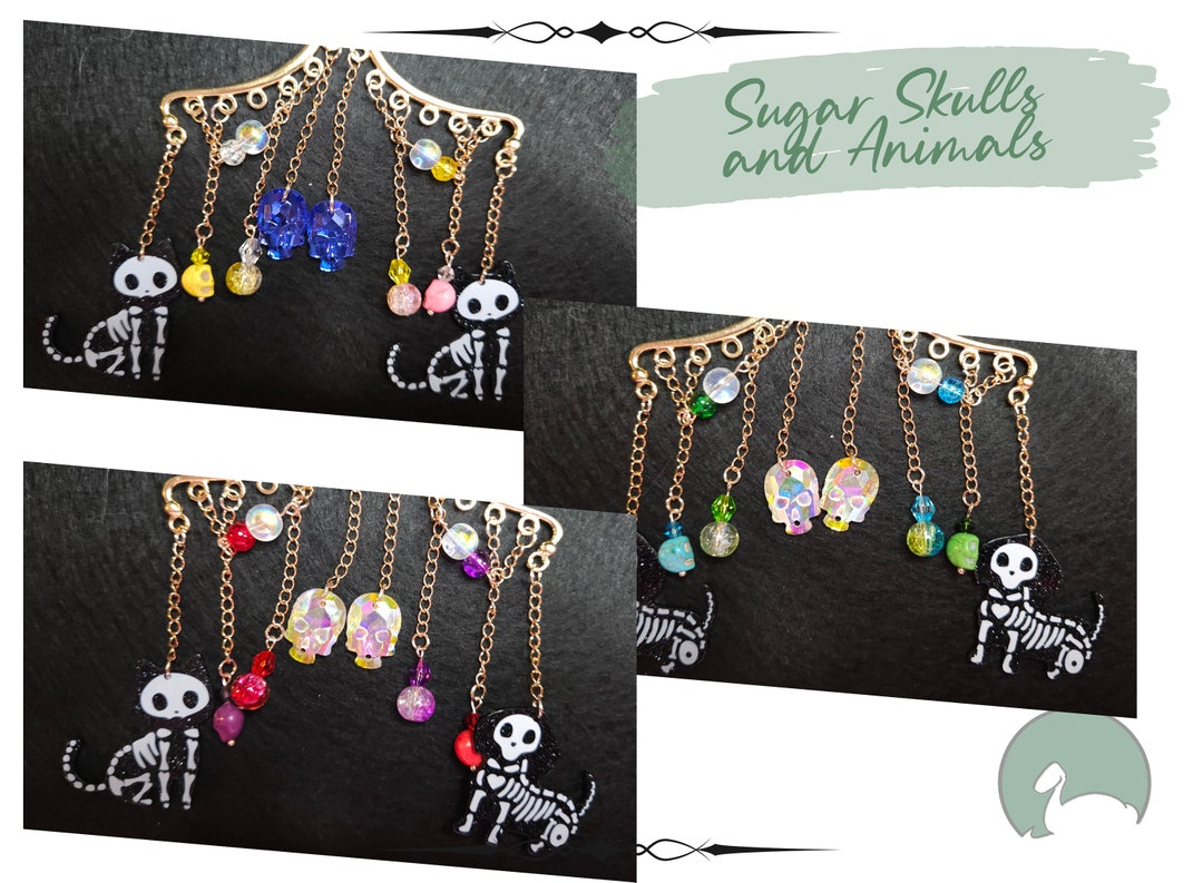 Day of the Dead Ear Cuffs | El Día De Los Muertos | Skeletal Pets ...