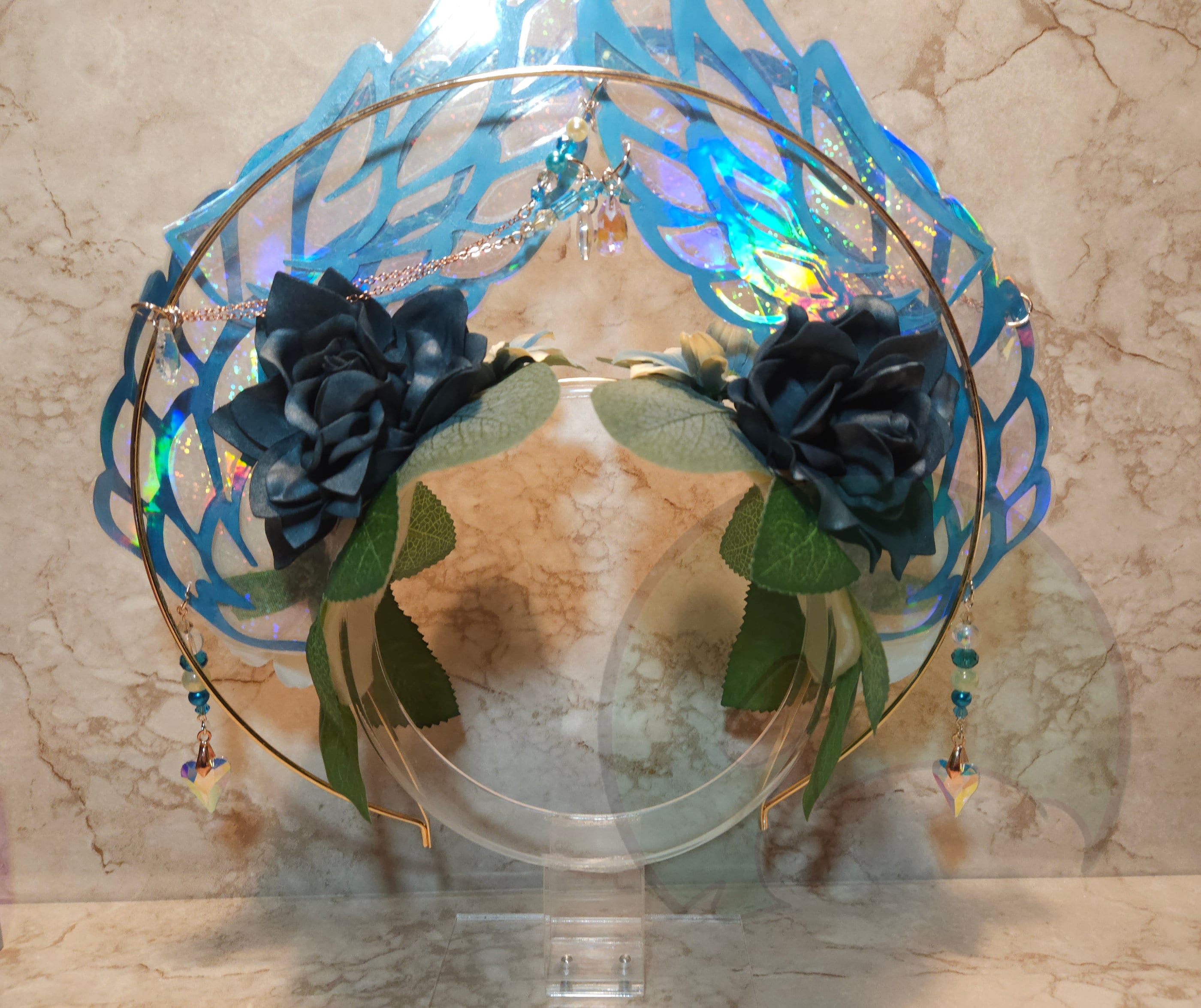 Angel of Victory Crown Gold Halo Crown Angelic Inspired Crown Blue ...