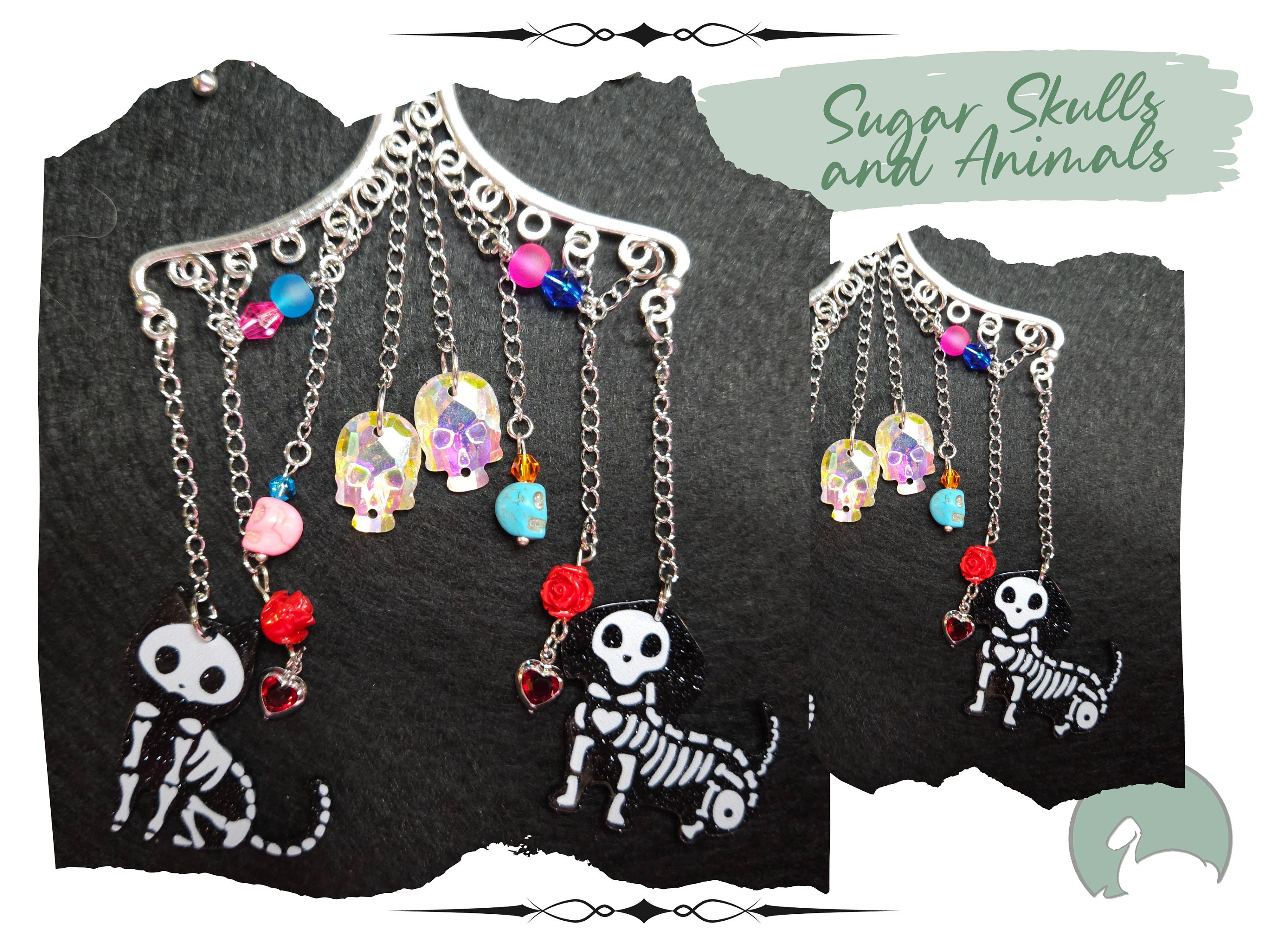 Day of the Dead Ear Cuffs | El Día De Los Muertos | Skeletal Pets ...