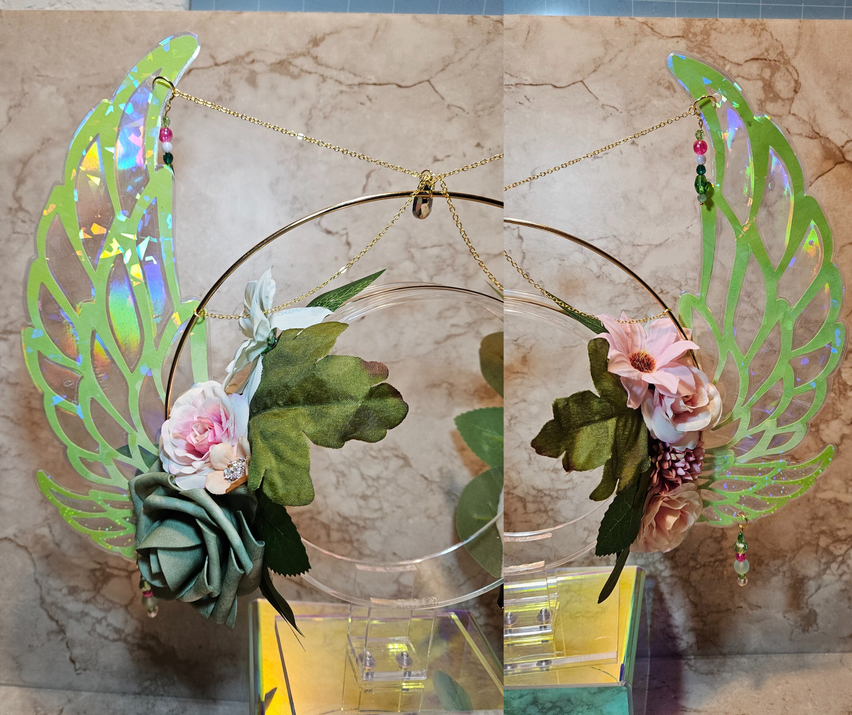 Green Valkyrie Crown Gold Halo Crown Spiked Angel Crown - Etsy