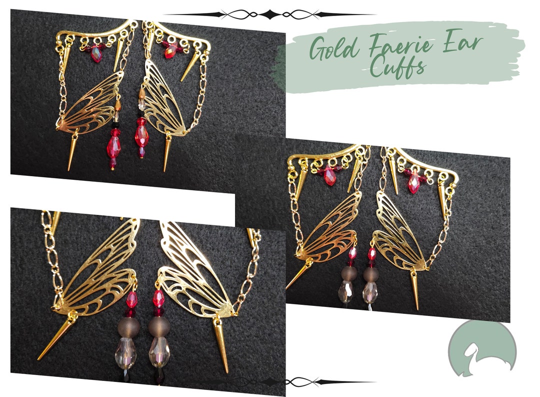 Gold Butterfly Ear Cuffs Ren Faire Jewelry Fae Cosplay - Etsy