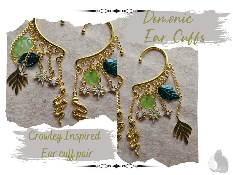 Demonic Ear Cuffs demon Ear Cuffs non-pierced Earrings crowley Inspired ...