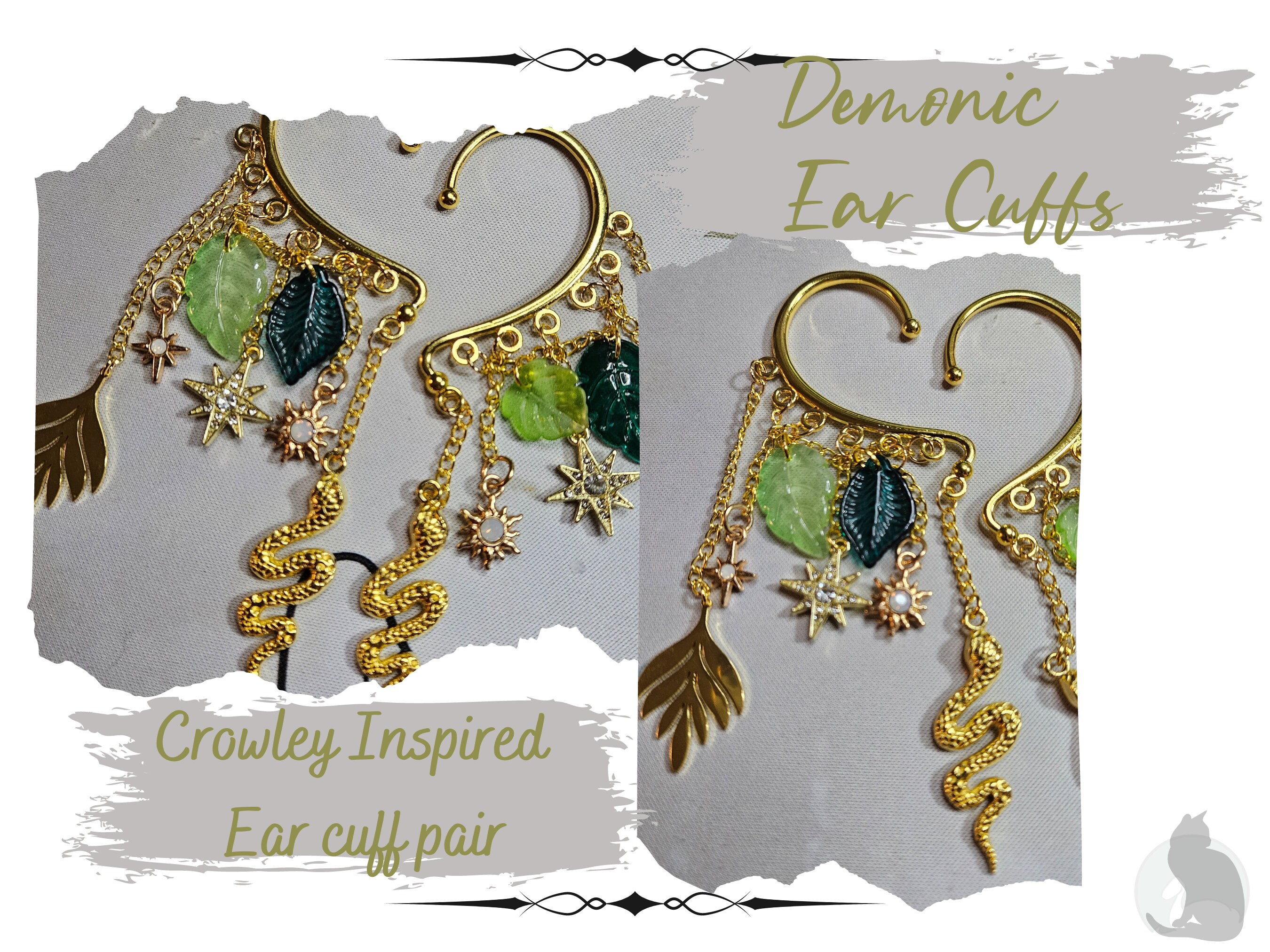 Demonic Ear Cuffs demon Ear Cuffs non-pierced Earrings crowley Inspired ...