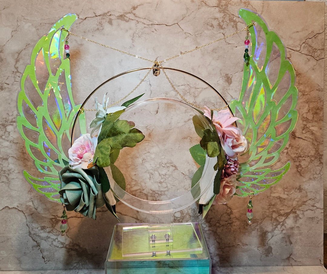 Green Valkyrie Crown | Gold Halo Crown | Spiked Angel Crown | Green ...