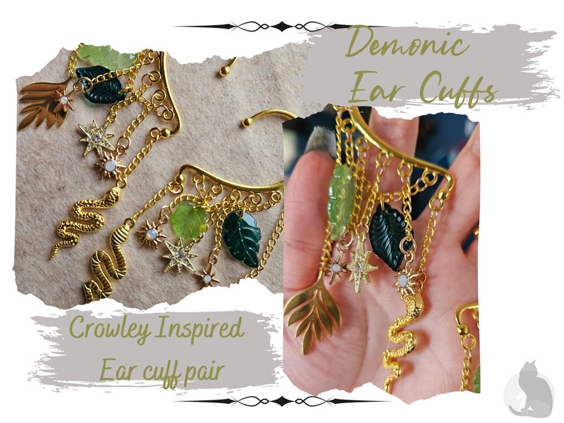 Demonic Ear Cuffs demon Ear Cuffs non-pierced Earrings crowley Inspired ...