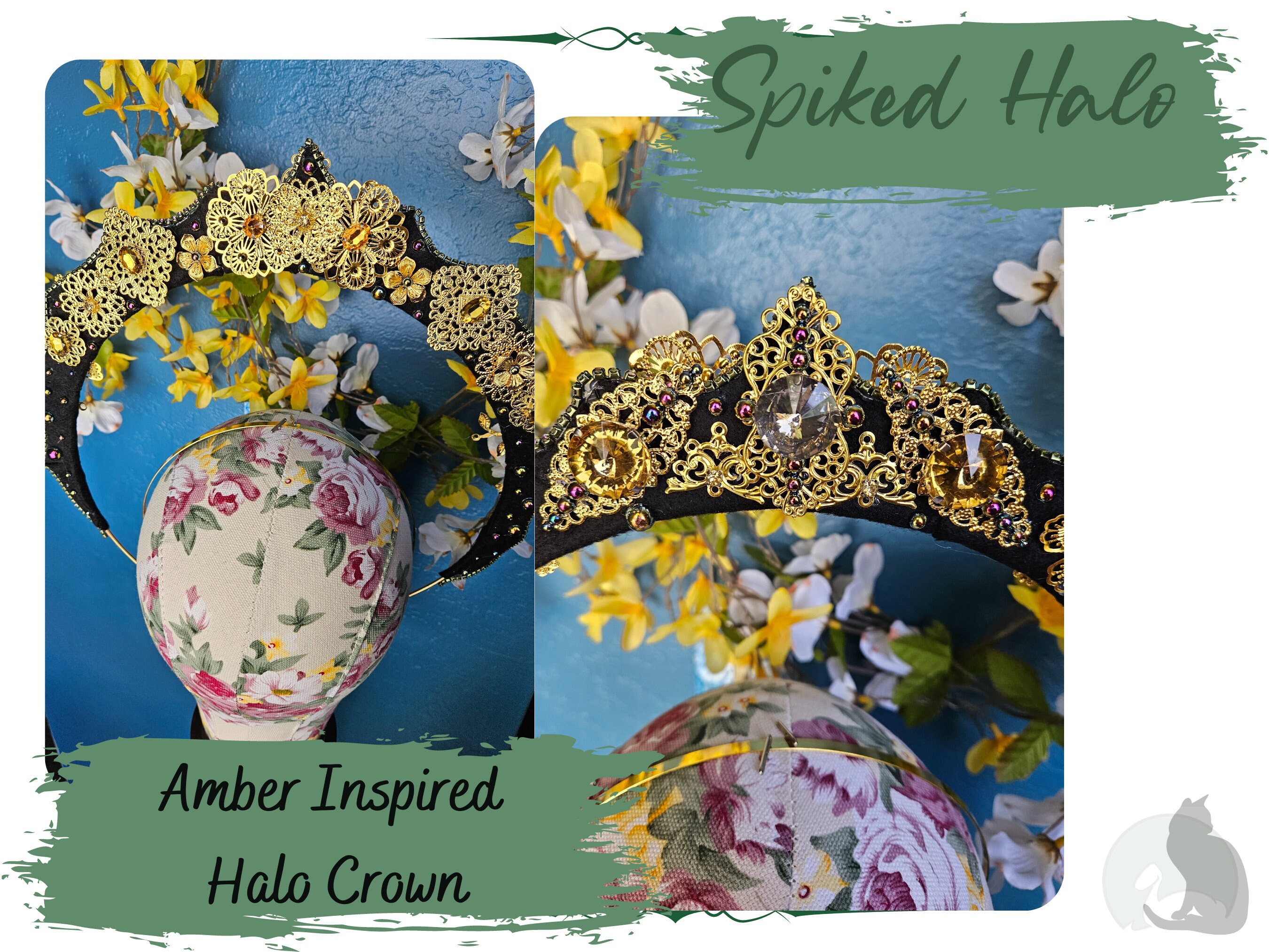 Amber Gold and Black Halo Crown Gold Halo Crown Unseelie - Etsy