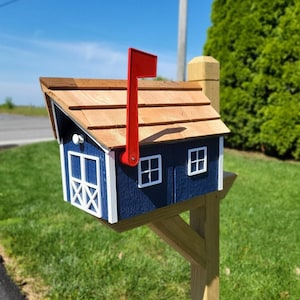 Amish Mailbox - Handmade - Barn Style - Wooden - Tall Prominent Sturdy ...