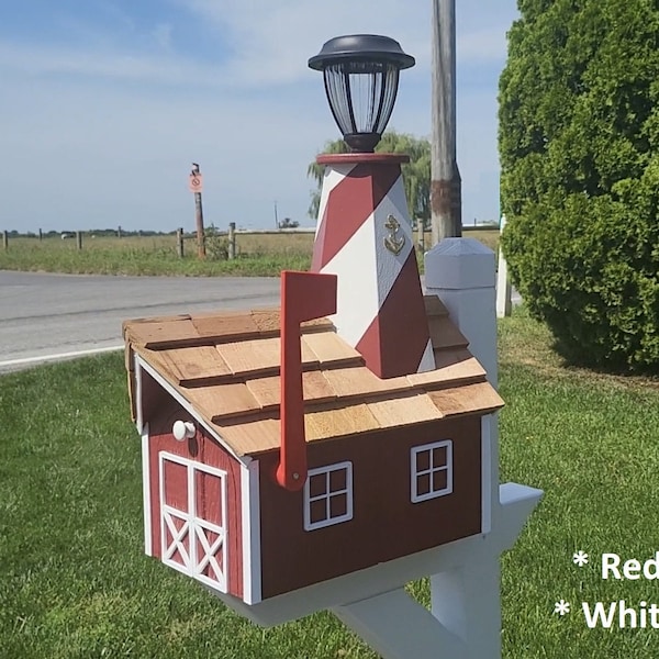 Wooden Lighthouse Mailbox - Etsy