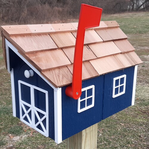 Standard Wooden Mailbox W/ Cedar Shake Roof - Etsy