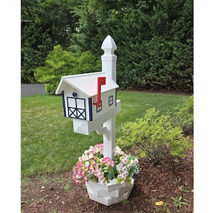 Mailbox + Post + Planter Kit, Amish Handmade, Poly Planter for Mailbox ...