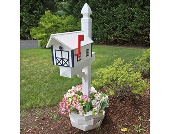 Mailbox Post Planter Kit, Amish Handmade, Poly Planter for Mailbox Post ...