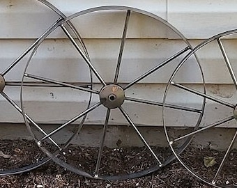 Extra Large 41 Vintage Metal Wheels Antique Farmhouse Industrial ...