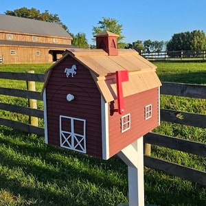 X- Large Amish Mailbox - Barn Design - Handmade - Cedar Roof ...