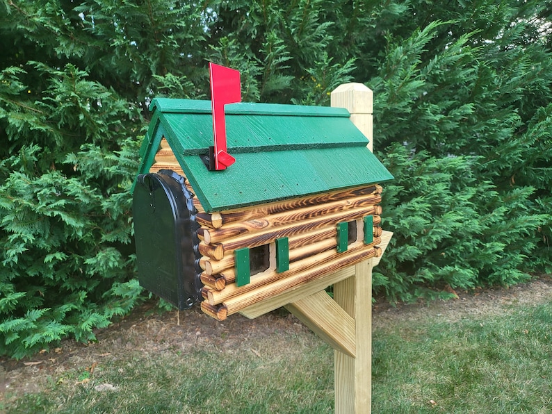 Log Cabin Mailbox Amish Handmade Wooden With Cedar Shake Roof - Etsy