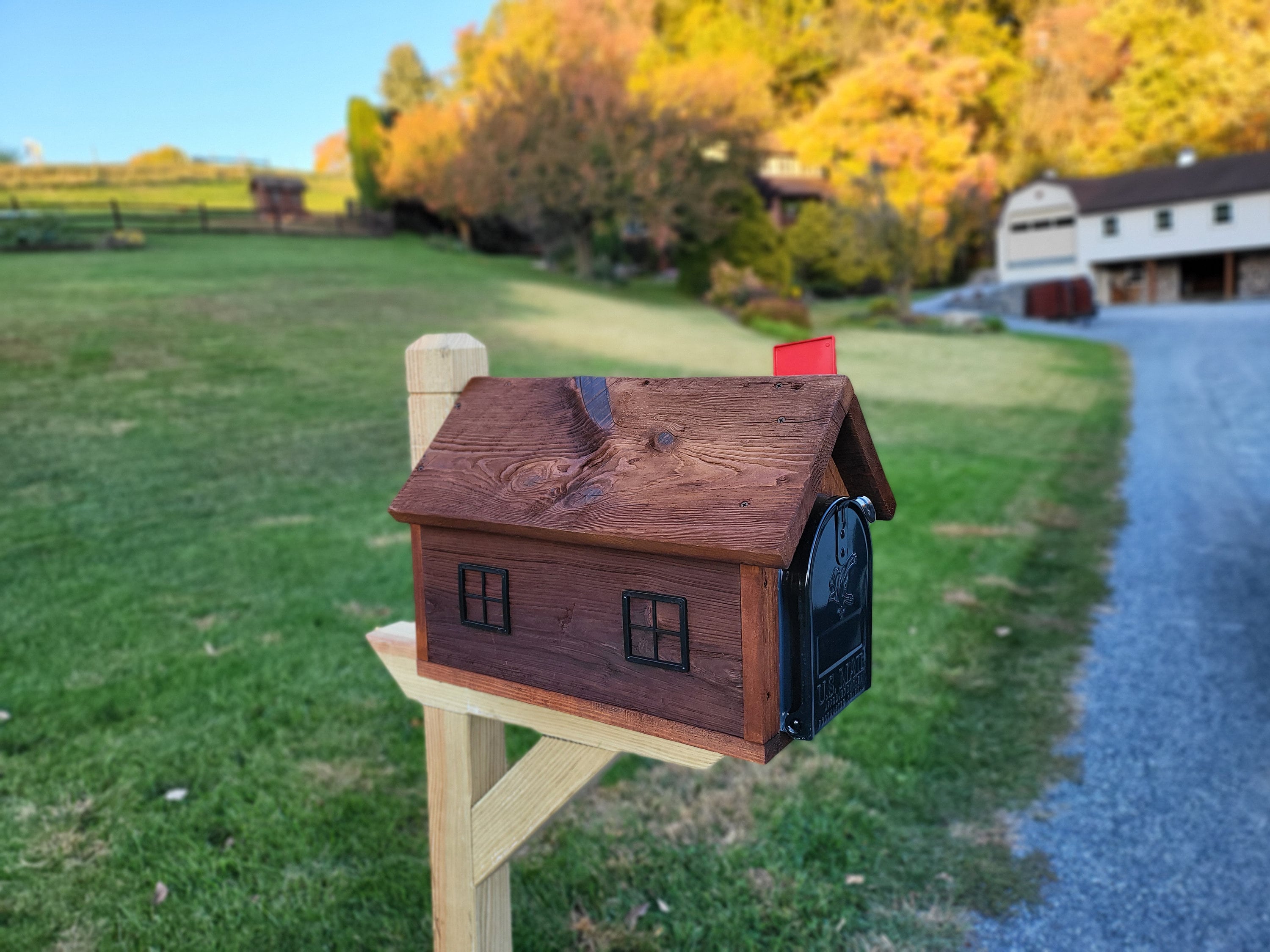Rustic Mailbox Amish Handmade Wooden Rustic Reclaimed Lumber With Metal ...