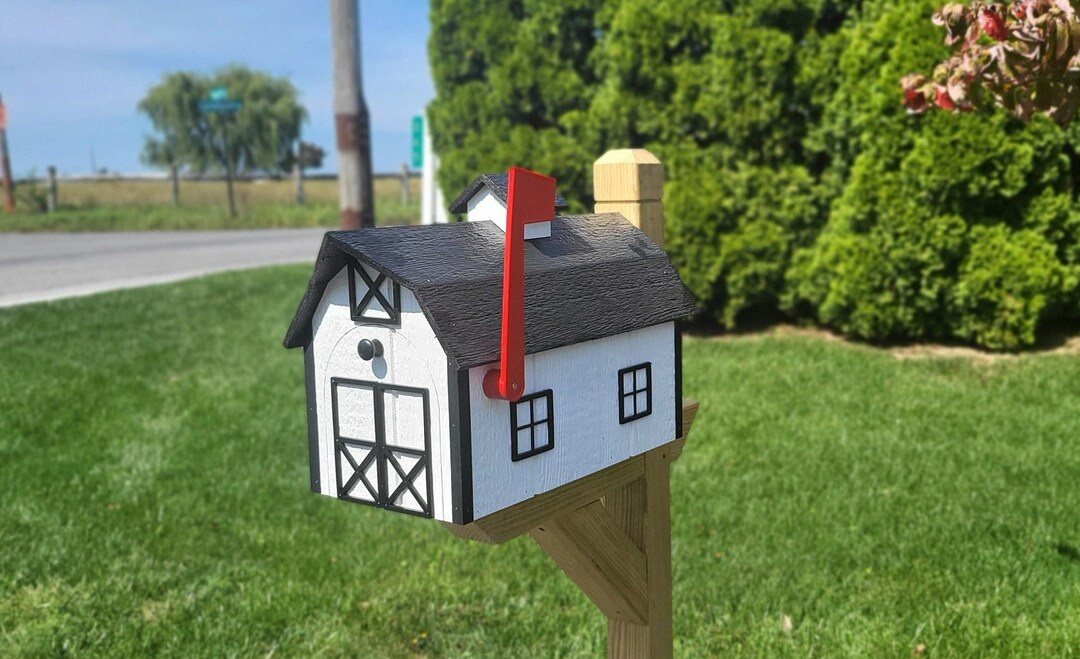 Amish Mailbox - Handmade - Dutch Barn Style - Wooden - Color Options - Etsy