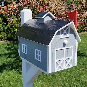 Amish Mailbox - Handmade - Dutch Barn Style - Wooden - Color Options - Etsy