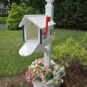 Mailbox + Post + Planter Kit, Amish Handmade, Poly Planter for Mailbox ...