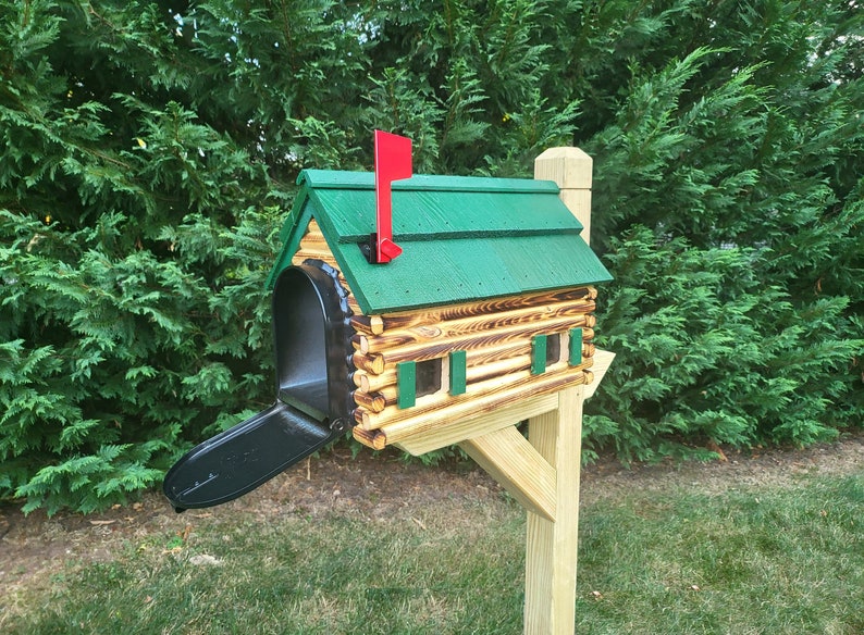 Log Cabin Mailbox Amish Handmade Wooden With Cedar Shake Roof - Etsy