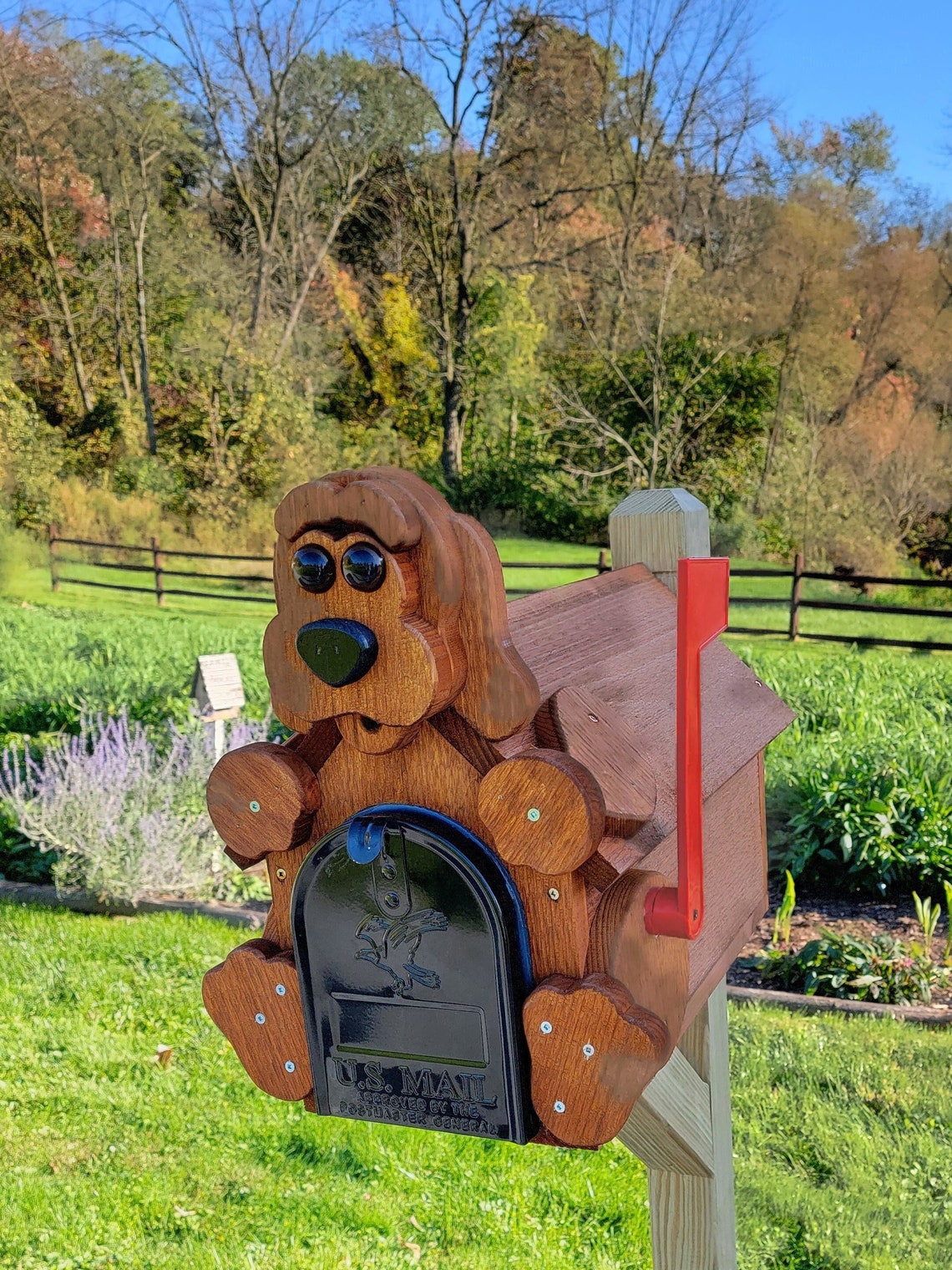 Dog Mailbox Amish Handmade Wooden Metal Insert USPS Approved | Etsy