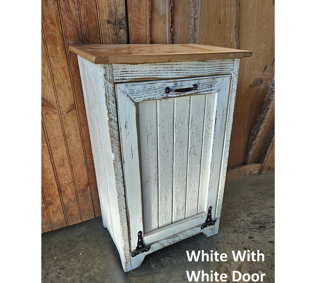 Tiltout Trash Can, Recycling Bin, Wood Storage Cabinet Amish Handmade ...