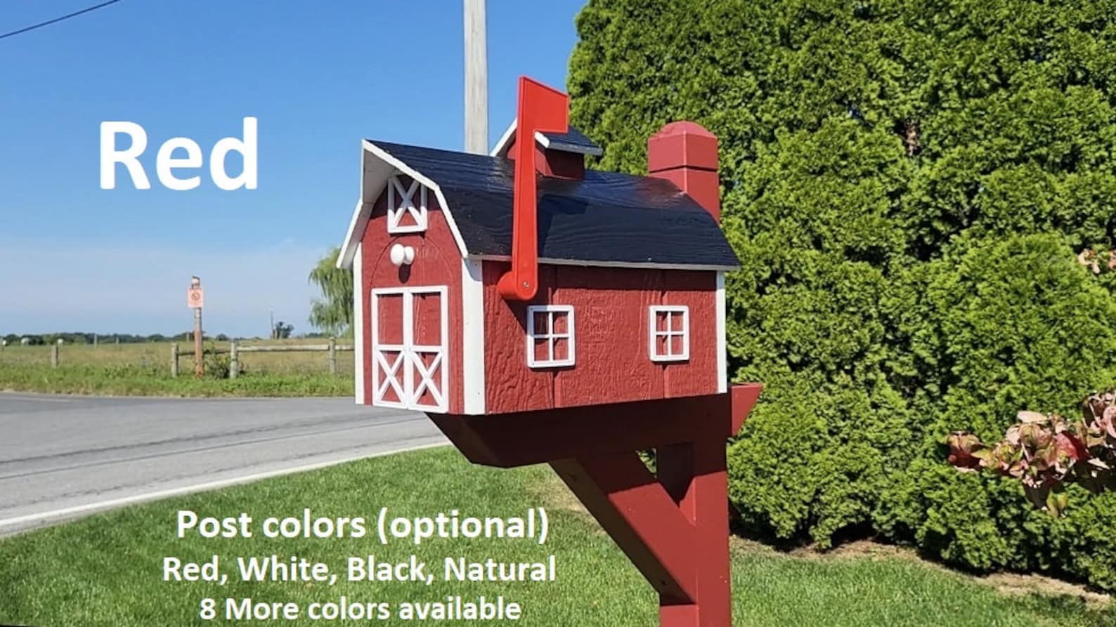 Dutch Barn Amish Handmade Wood Mailbox, Choose Your Color, Amish ...