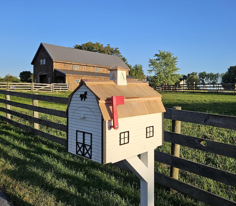 X- Large Amish Mailbox - Barn Design - Handmade - Cedar Roof ...