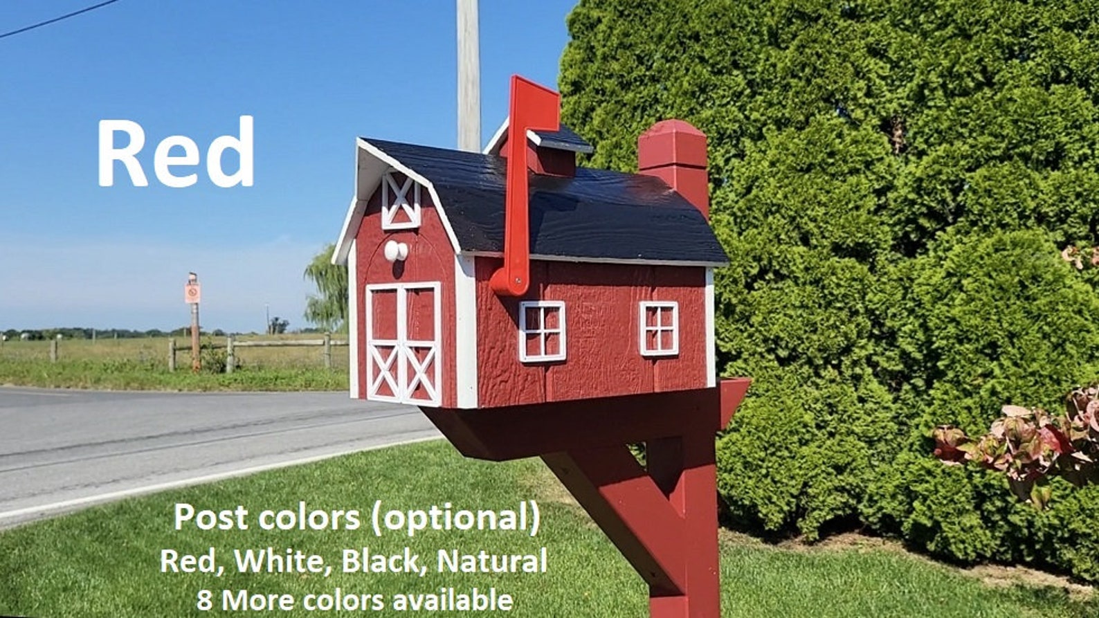 Amish Mailbox - Handmade - Dutch Barn Style - Wooden - Color Options - Etsy