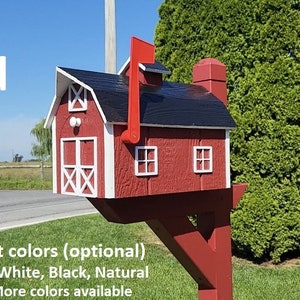 Amish Mailbox - Handmade - Dutch Barn Style - Wooden - Color Options - Etsy