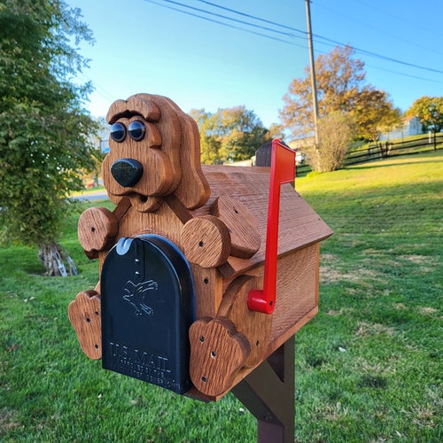 Dog Mailbox Amish Handmade Wooden Metal Insert USPS Approved - Etsy
