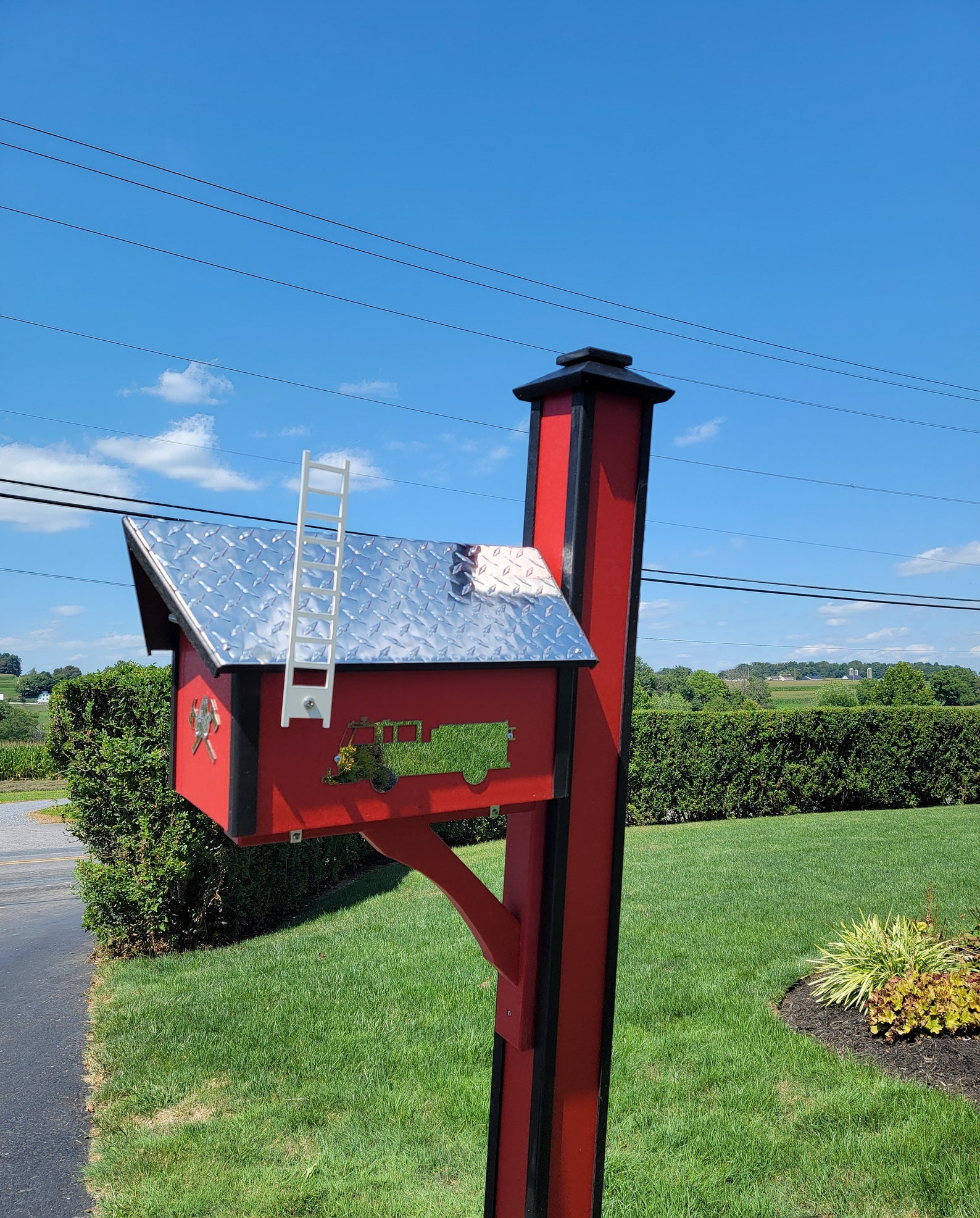 Amish Mailbox Handmade Kit Poly Mailbox and Poly Post With Fire ...