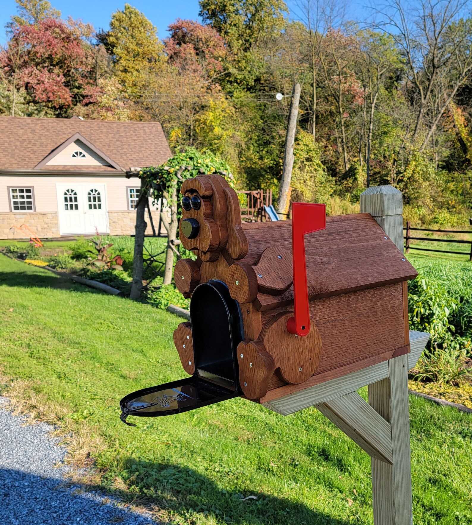 Dog Mailbox Amish Handmade Wooden Metal Insert USPS Approved | Etsy