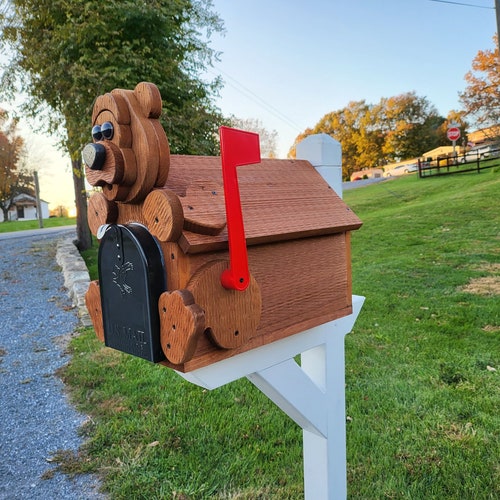 Dog Mailbox Amish Handmade Wooden Metal Insert USPS Approved - Etsy