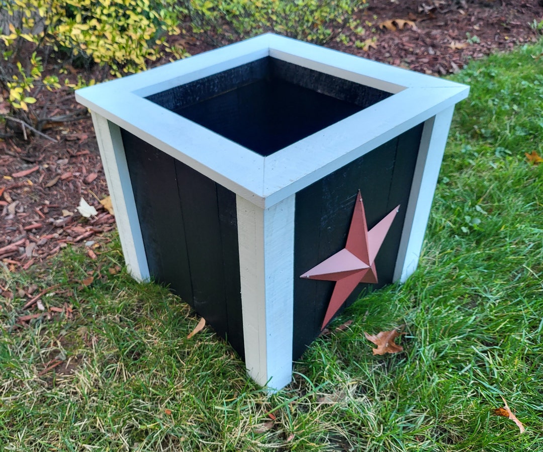 Garden Planter - Wood Planter Box - Square Patio Planter - Rustic ...