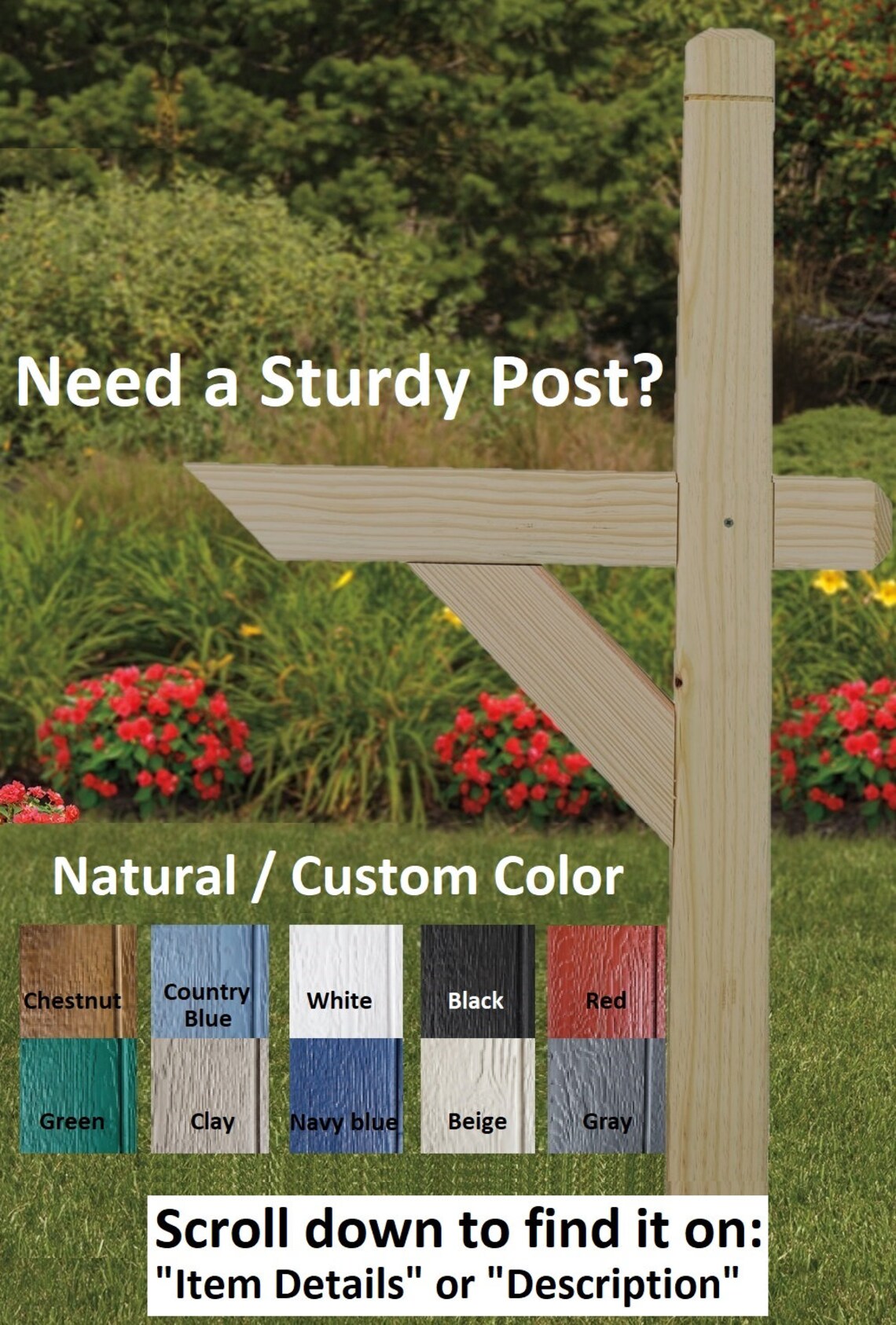 Barn Mailbox Gray Box, White Trim, Black Roof, Amish Made Mailbox Poly ...