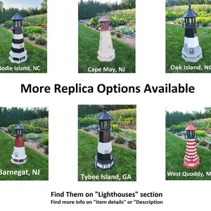 Patriotic Solar Lighthouse - Amish Handmade - Landmark Replica - Garden ...