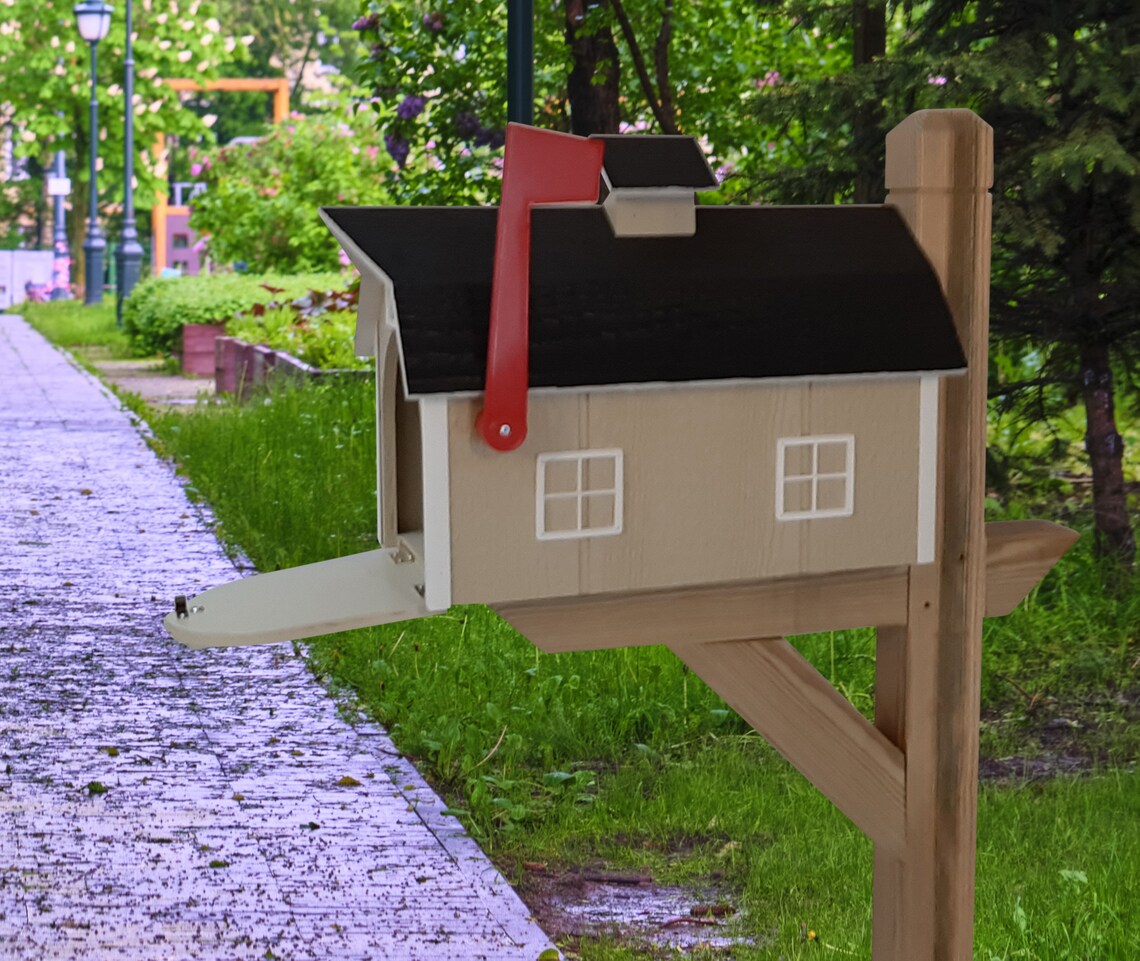 Dutch Barn Amish Handmade Wood Mailbox Gray Choose Your | Etsy